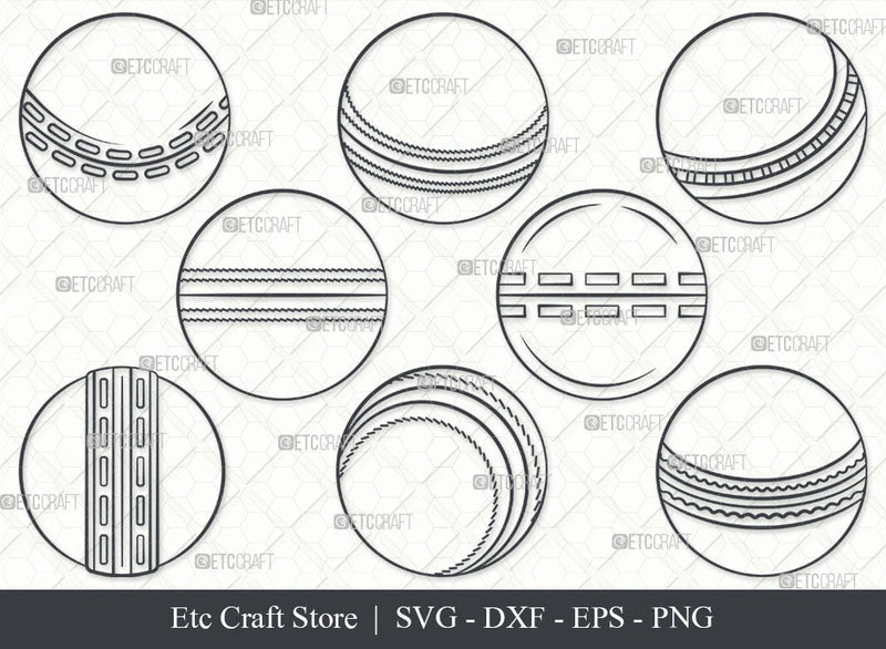 Cricket Ball SVG, Ball Outline, Sports Svg, Cricket Svg, Ball Svg ...