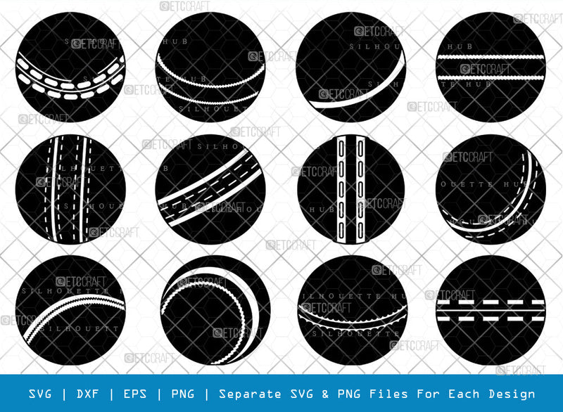 Cricket Ball SVG, Ball Silhouette, Sports Svg, Cricket Svg, Ball Svg ...