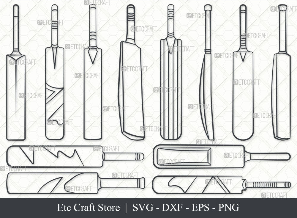 Cricket Bat SVG, Bat Outline, Sports Svg, Cricket Svg, Bat Svg, Sports ...
