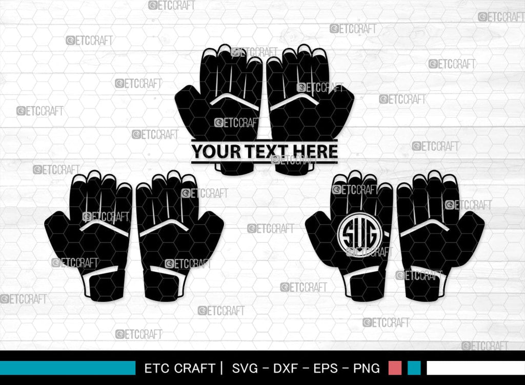 Cricket Hand Gloves Monogram, Cricket Hand Gloves Silhouette, Hand ...