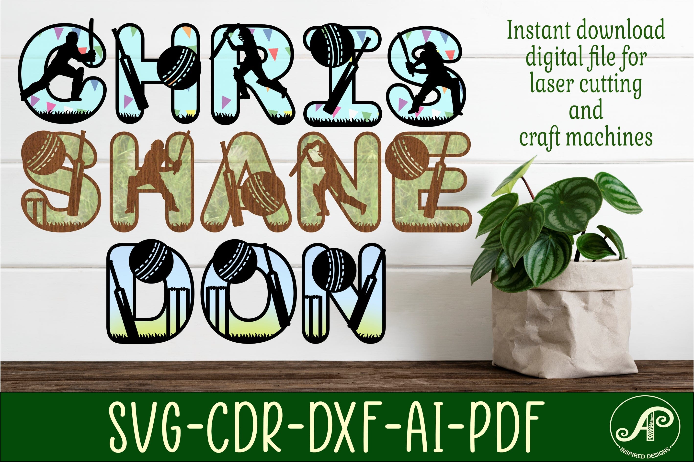 Cricket letters alphabet set. 70 layered letters. - So Fontsy