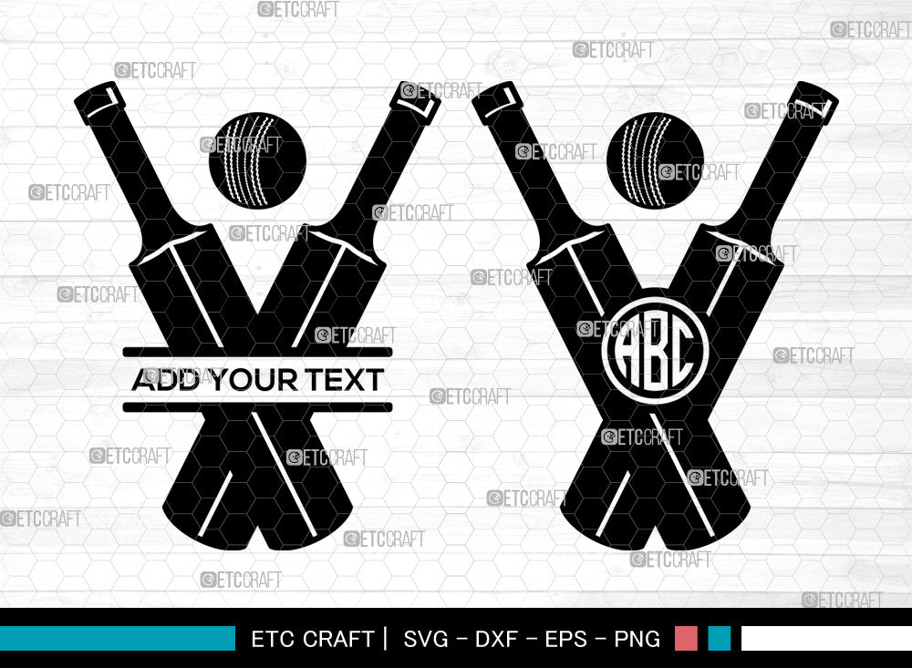 Cricket Monogram SVG, Cricket SVG, Cricket Bat Svg, Cricket Ball Svg ...