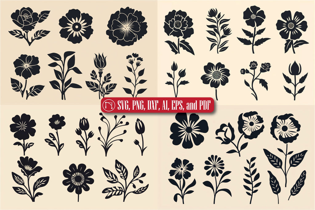 Cricut Flower SVG Cut File Bundle - So Fontsy