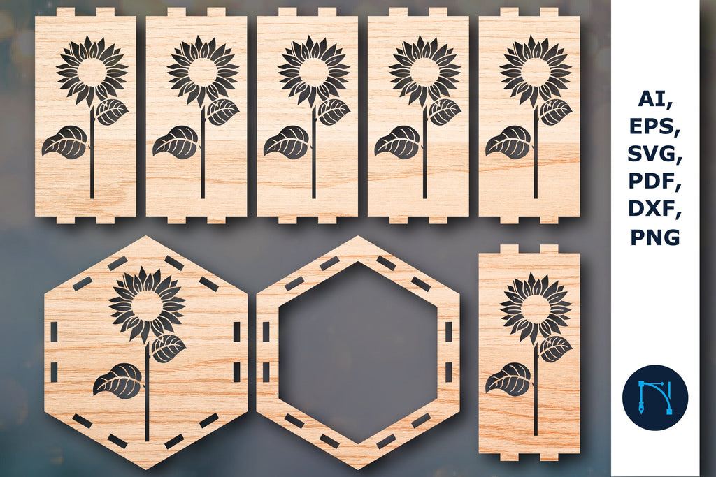 Cricut laser cut sunflower lantern SVG - So Fontsy