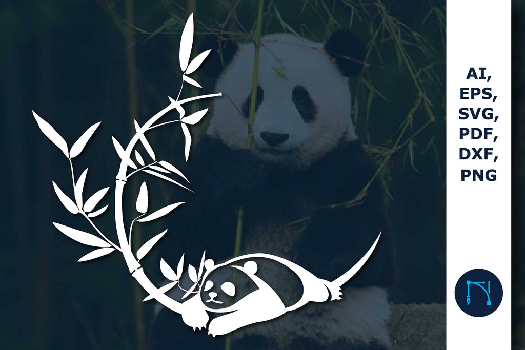 Cricut panda with bamboo SVG - So Fontsy