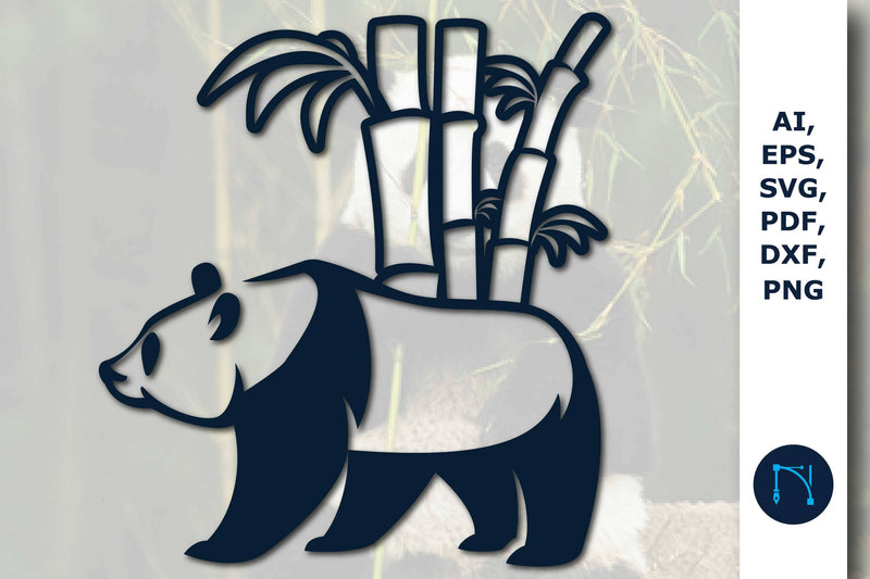 Cricut panda with bamboo SVG - So Fontsy