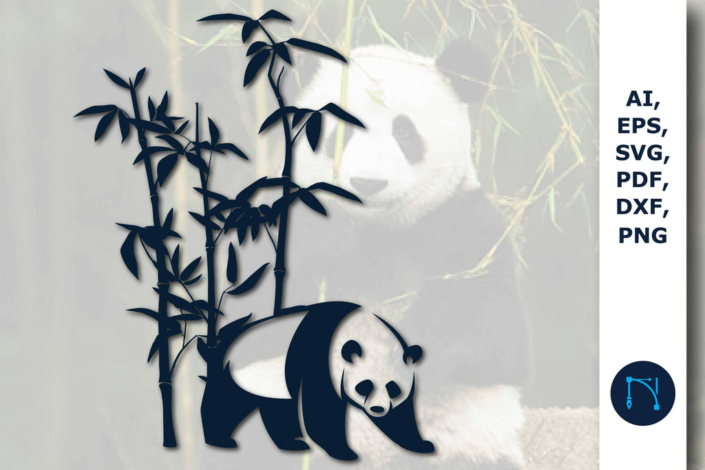 Cricut panda with bamboo SVG - So Fontsy