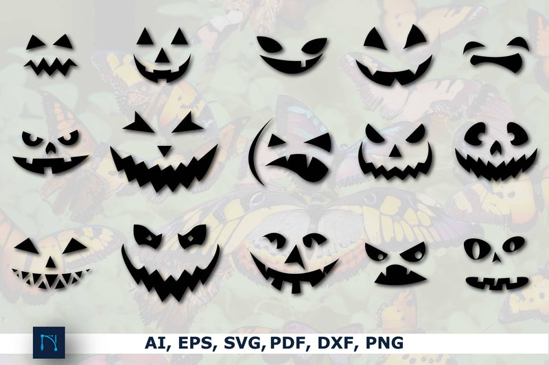 Cricut Scary Ghost Horror Face SVG Set - So Fontsy