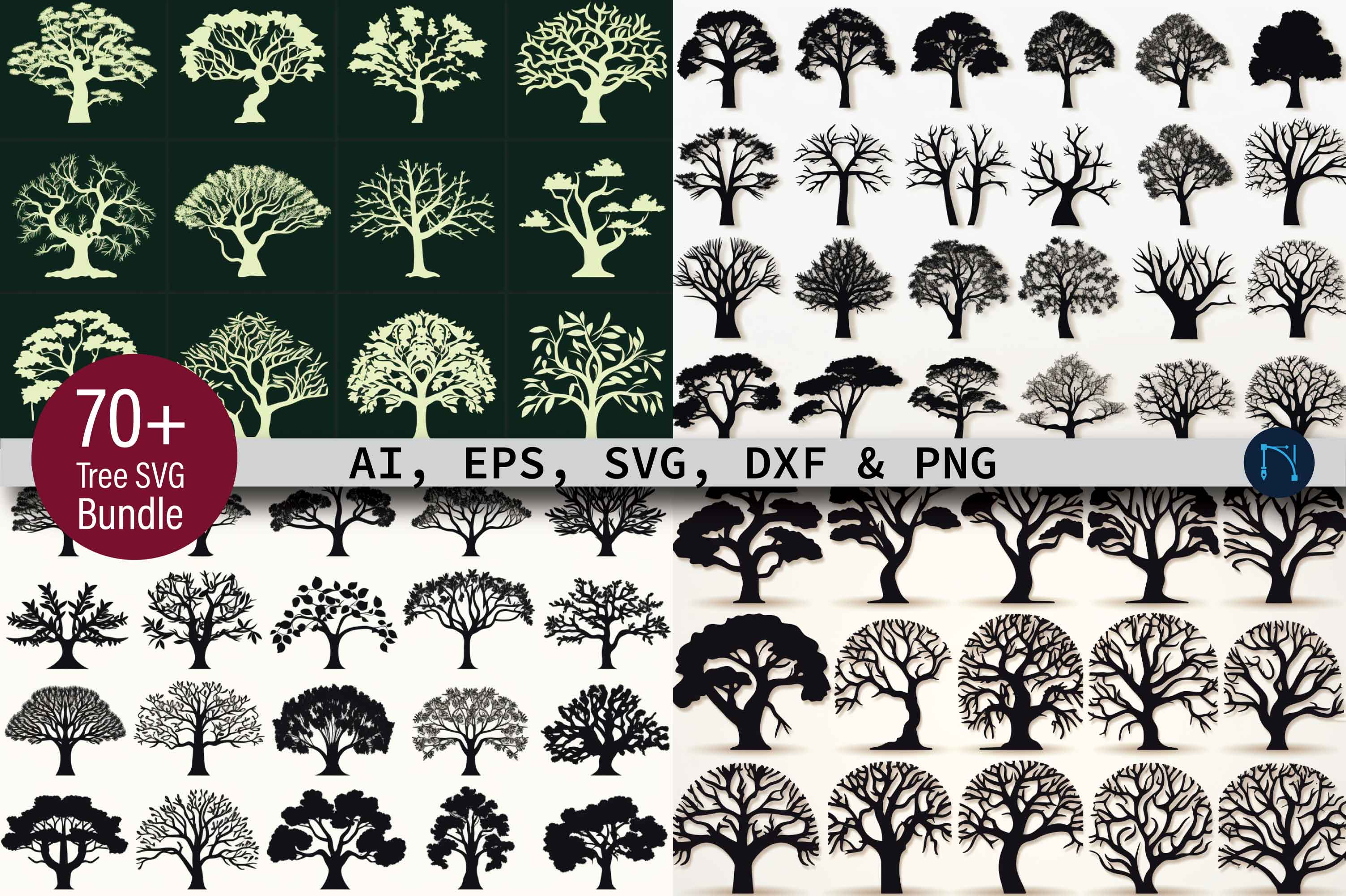 Cricut Tree SVG Mega Bundle - So Fontsy