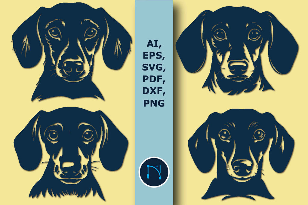 Cricut Wiener Dog Face SVG bundle - So Fontsy