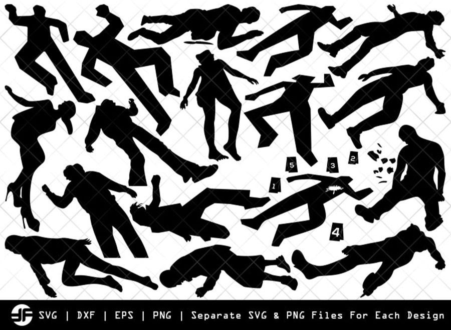 Crime Scene Murder SVG | Silhouette Bundle | SVG Cut File - So Fontsy