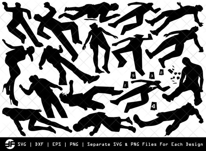 Crime Scene Murder SVG | Silhouette Bundle | SVG Cut File - So Fontsy