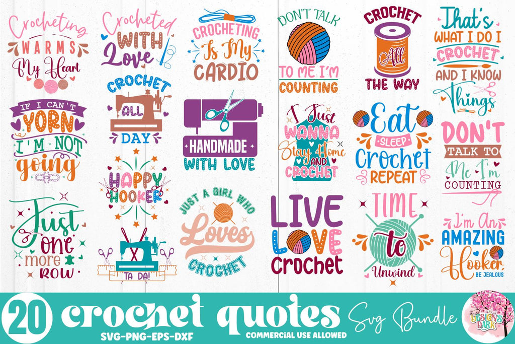 Crochet quotes SVG bundle - So Fontsy