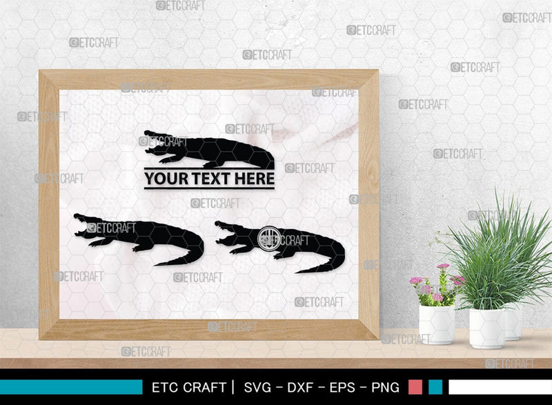 Crocodile Monogram, Crocodile Silhouette, Crocodile SVG, Caiman Svg ...