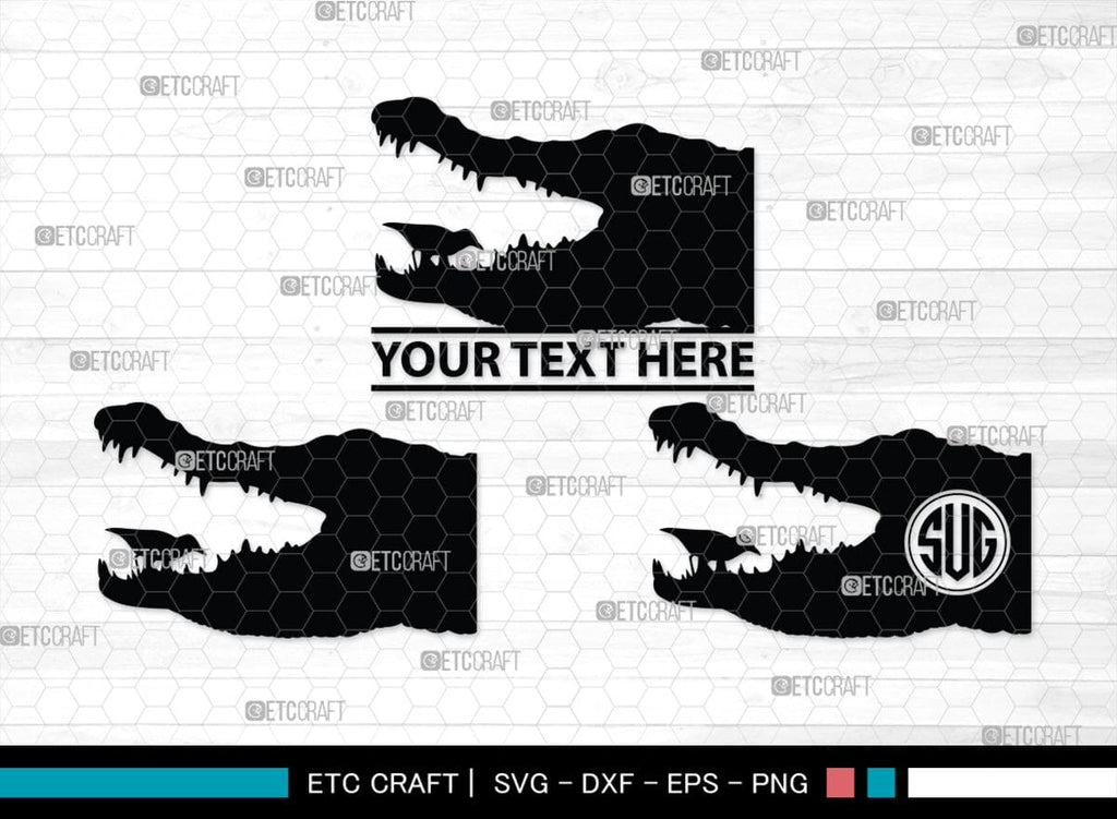 Crocodile Monogram, Crocodile Silhouette, Crocodile SVG, Caiman Svg ...