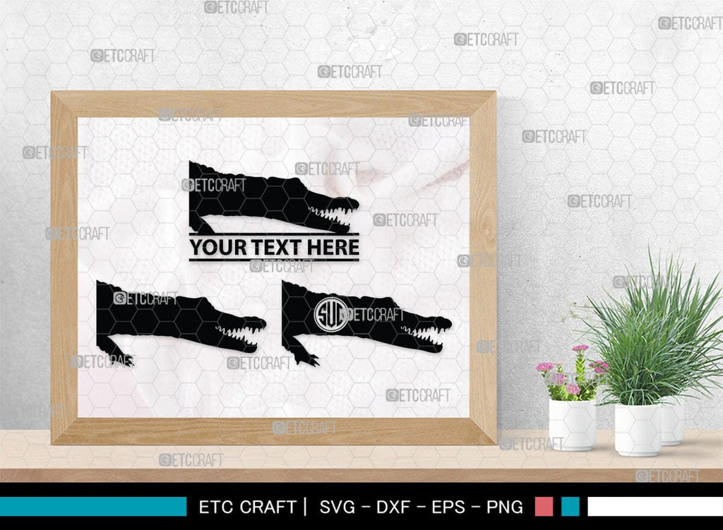 Crocodile Monogram, Crocodile Silhouette, Crocodile SVG, Caiman Svg ...