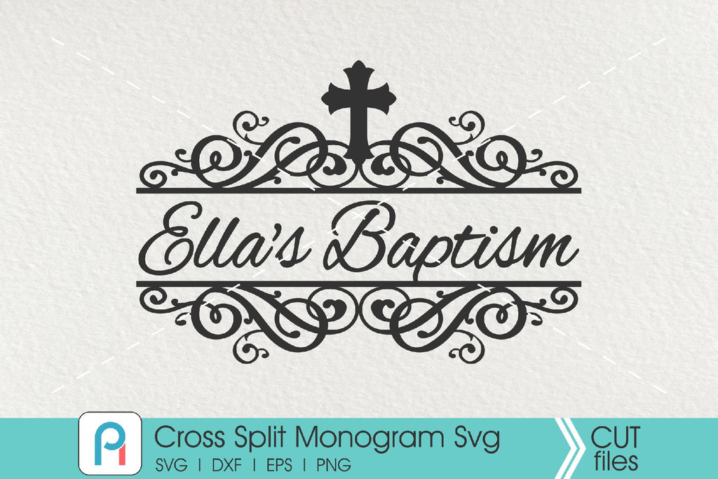 Cross Monogram Svg, Cross Split Monogram Svg,Cross Swirl Svg - So Fontsy