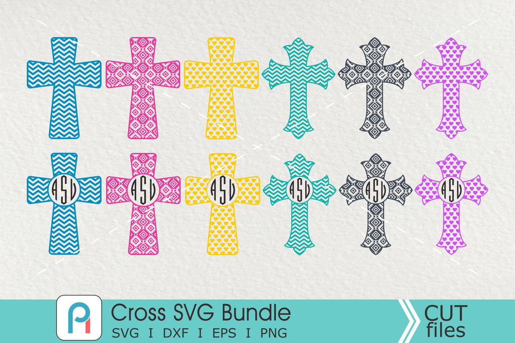 Cross Monogram Svg, Cross Svg, Cross Clip Art - So Fontsy