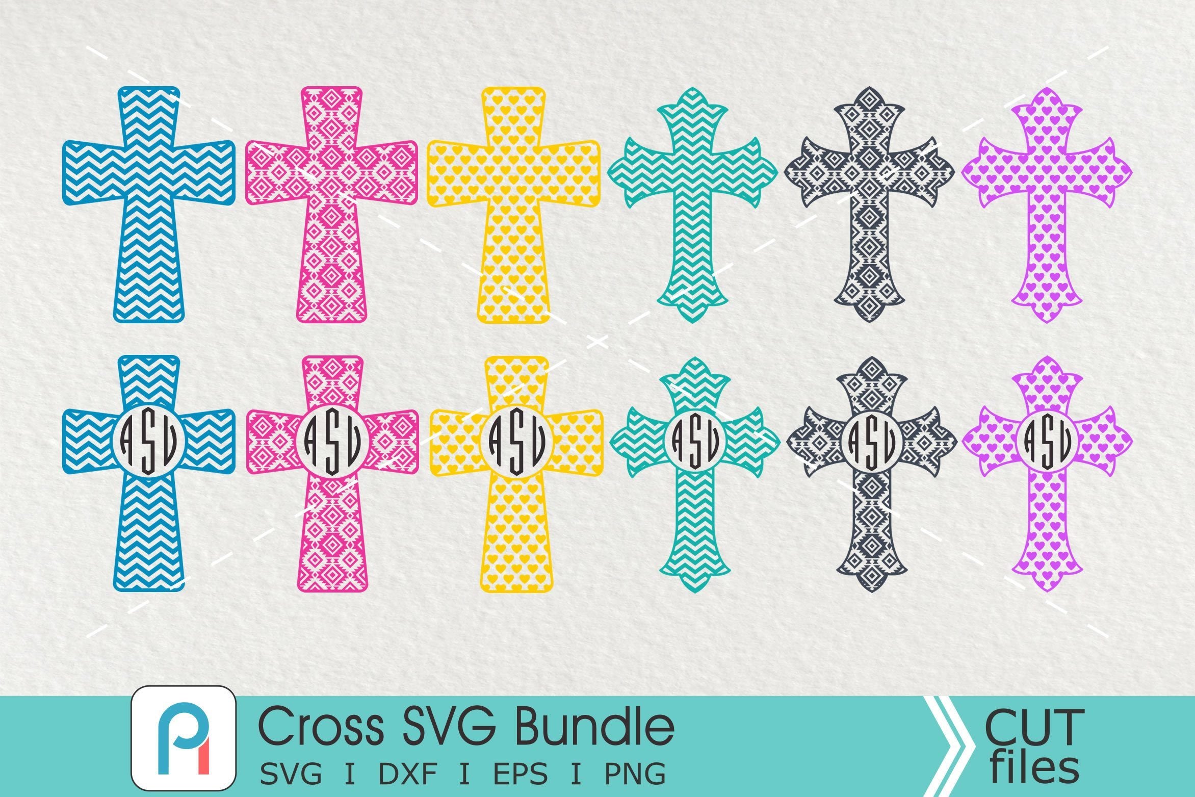 Cross Monogram Svg, Cross Svg, Cross Clip Art - So Fontsy