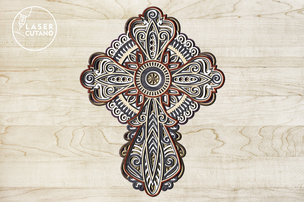 CROSS Multilayer Laser Cut Files, SVG, 3D Designs - So Fontsy