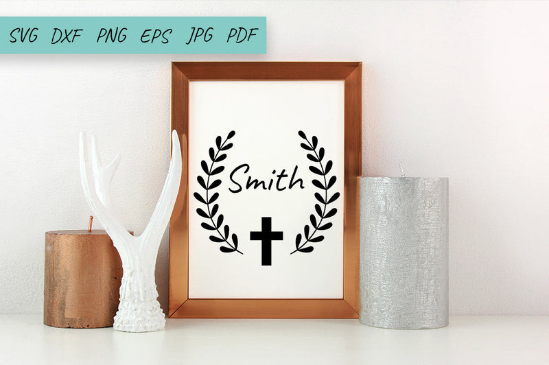Cross svg, Cross Wreath, Monogram frame - So Fontsy