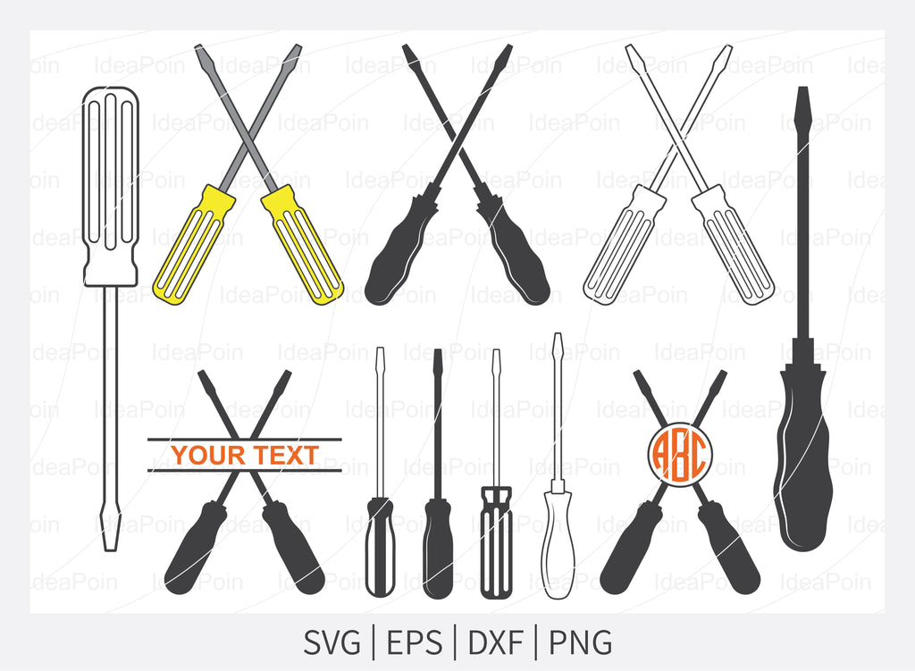 Crossed screwdrivers svg, screwdrivers SVG, screwdrivers monogram svg ...