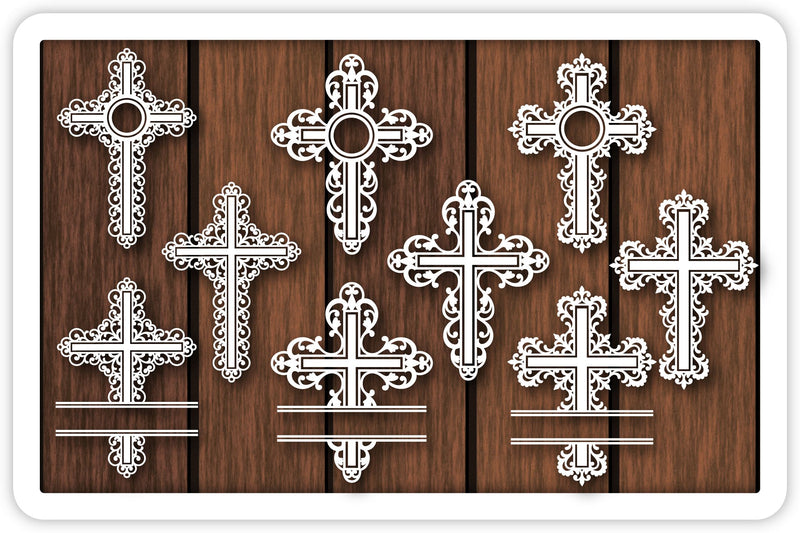 Crosses Svg, Filigree Cross Templates, Cross Monogram Frames - So Fontsy