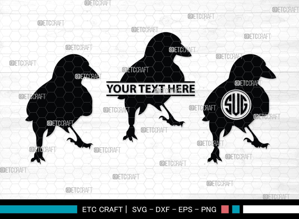 Crow Monogram, Crow Silhouette, Crow SVG, Raven Svg, Blackbird Svg ...