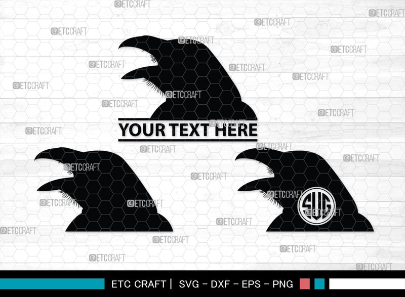 Crow Monogram, Crow Silhouette, Crow SVG, Raven Svg, Blackbird Svg ...
