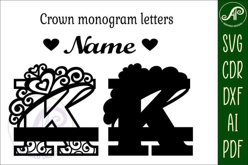 Crown capital monogram letter K SVG - So Fontsy