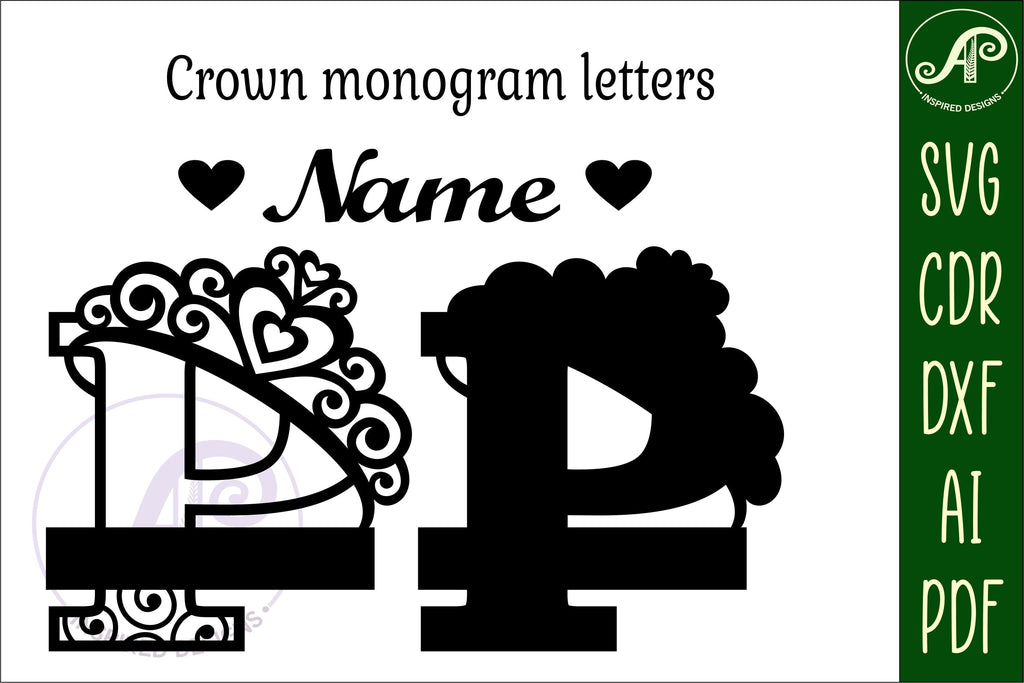Crown capital monogram letter P SVG - So Fontsy