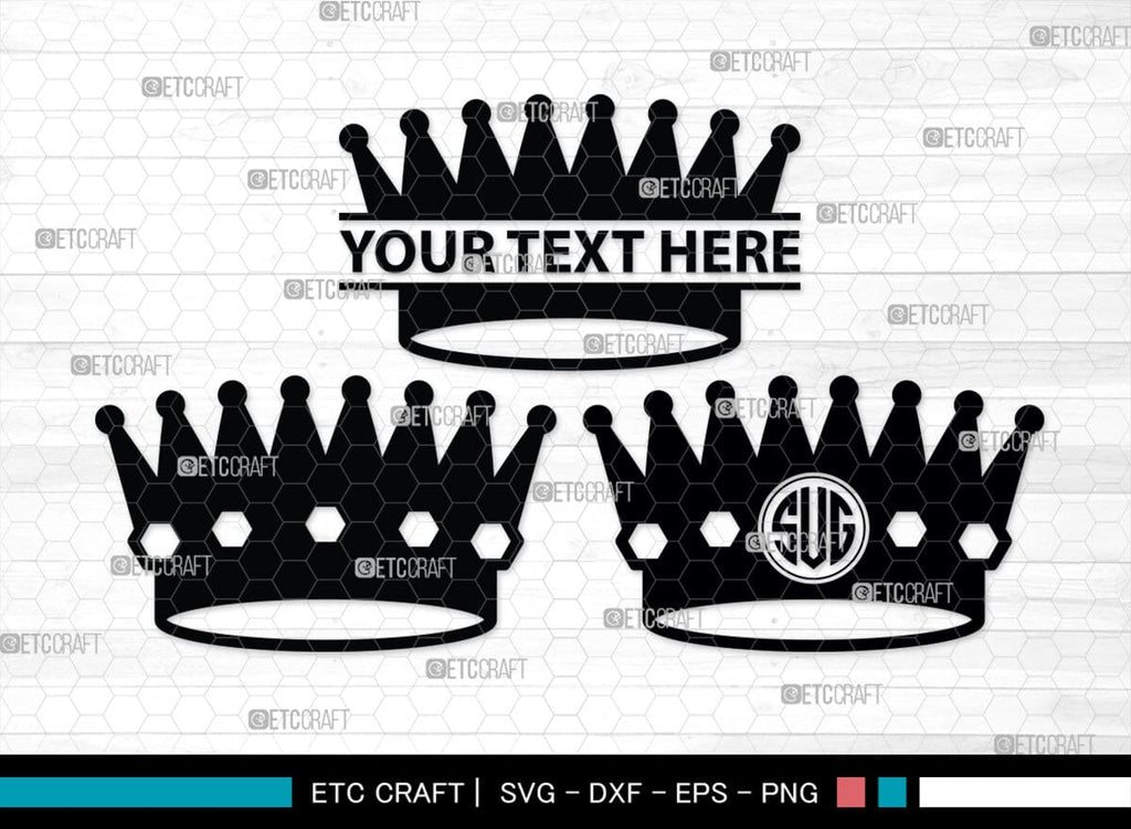 Crown Monogram, Crown Silhouette, Crown SVG, King Crown Svg, Queen ...