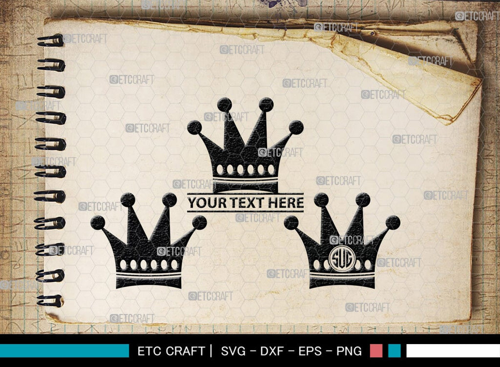 Crown Monogram, Crown Silhouette, Crown SVG, King Crown Svg, Queen ...