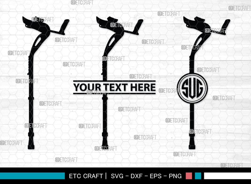 Crutches Monogram, Crutches Silhouette, Crutches SVG, Crutch Svg ...