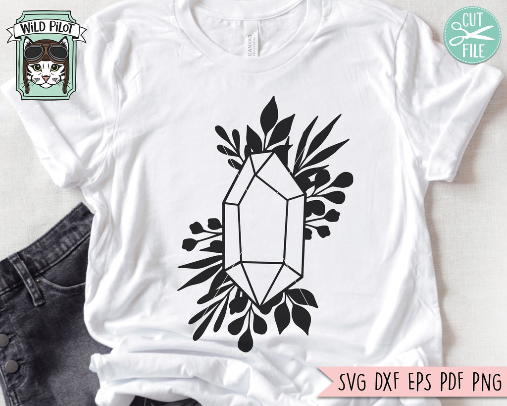 Crystals SVG Files, Crystal Cut File, Crystal Floral SVG, Crystal ...