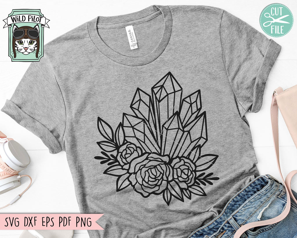 Crystals SVG Files, Crystal Cut File, Crystal Flowers SVG File, Crystal ...