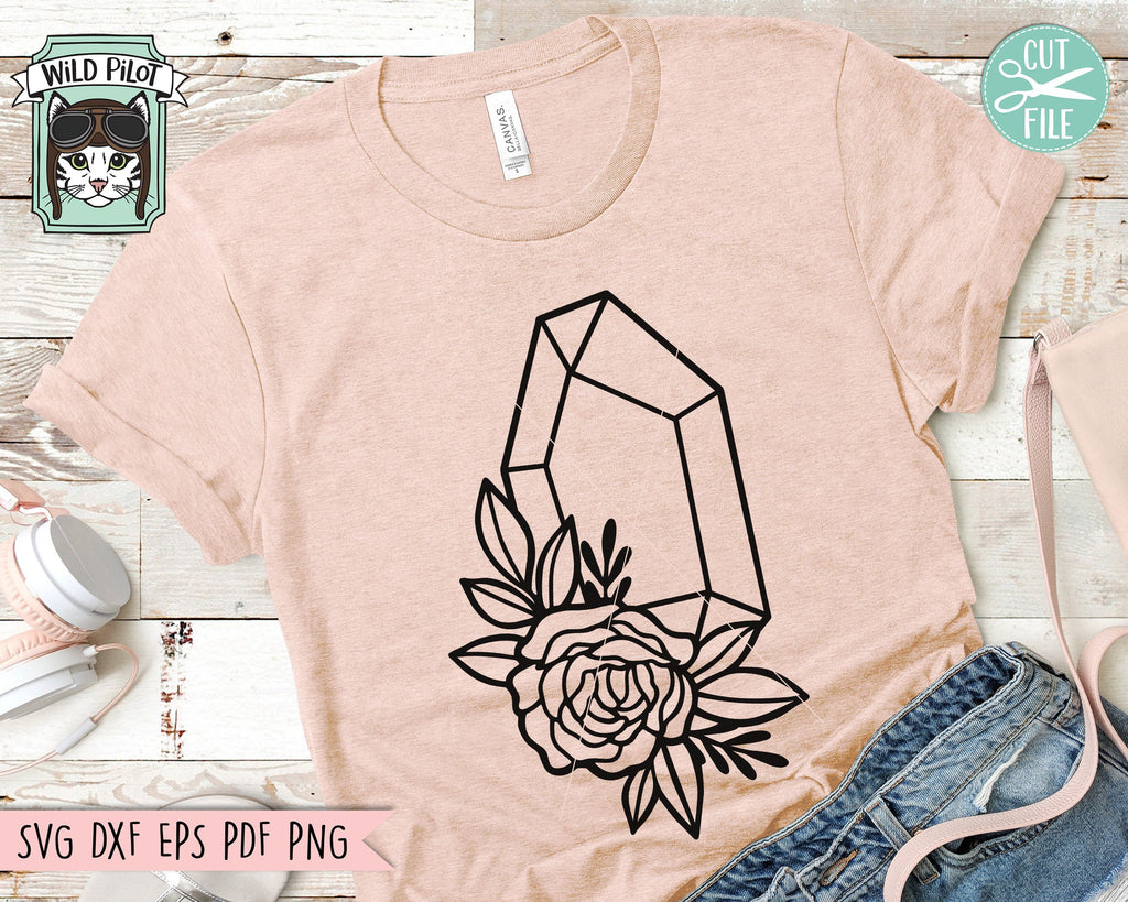 Crystals SVG Files, Crystal Cut File, Crystal Flowers SVG File, Crystal ...