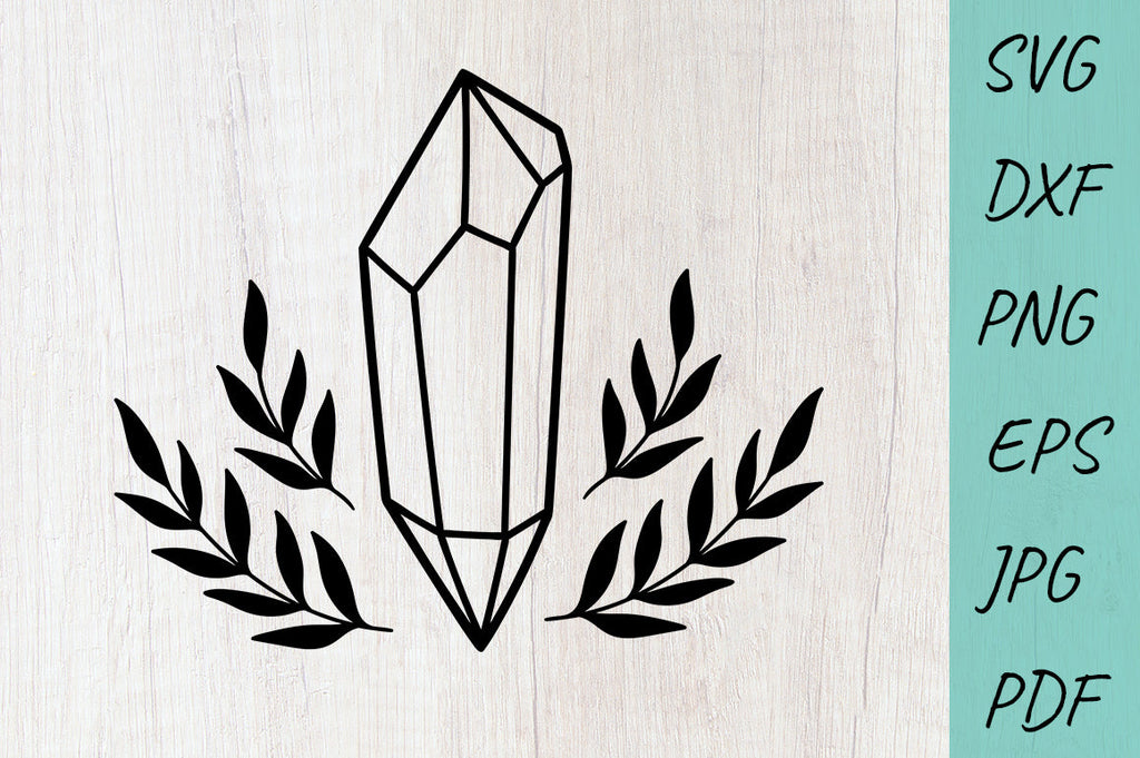 Crystals SVG Files, Crystal Leaf SVG, Crystal Cut File - So Fontsy