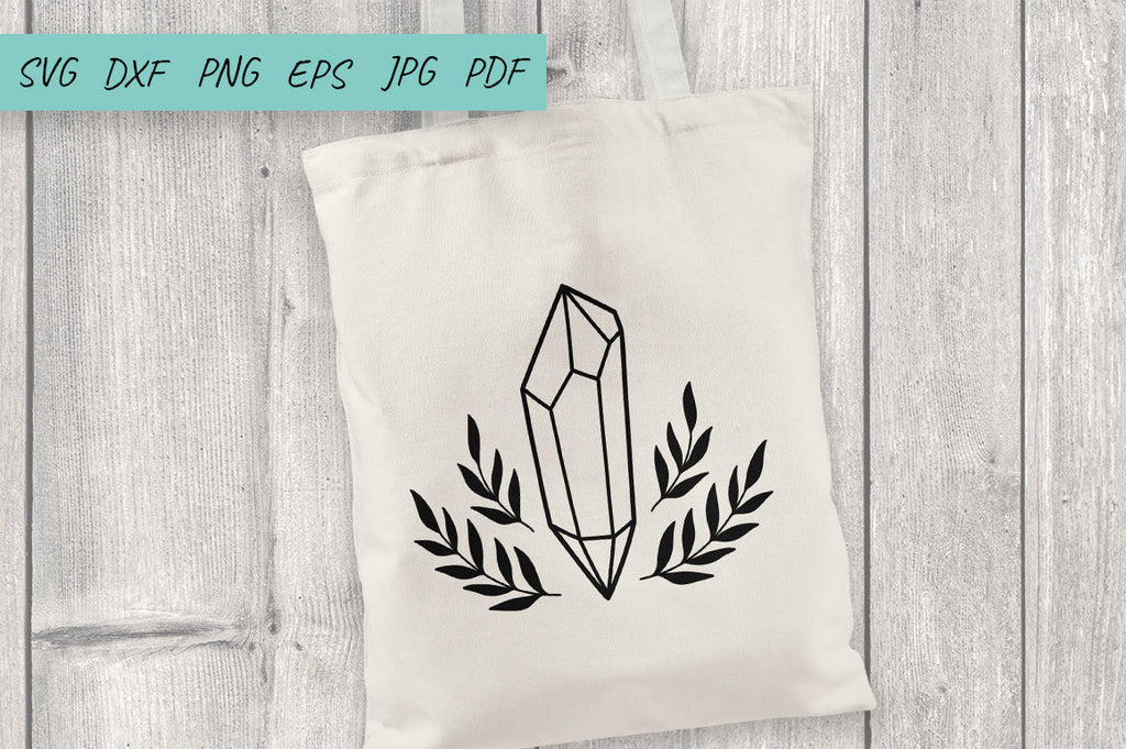 Crystals SVG Files, Crystal Leaf SVG, Crystal Cut File - So Fontsy