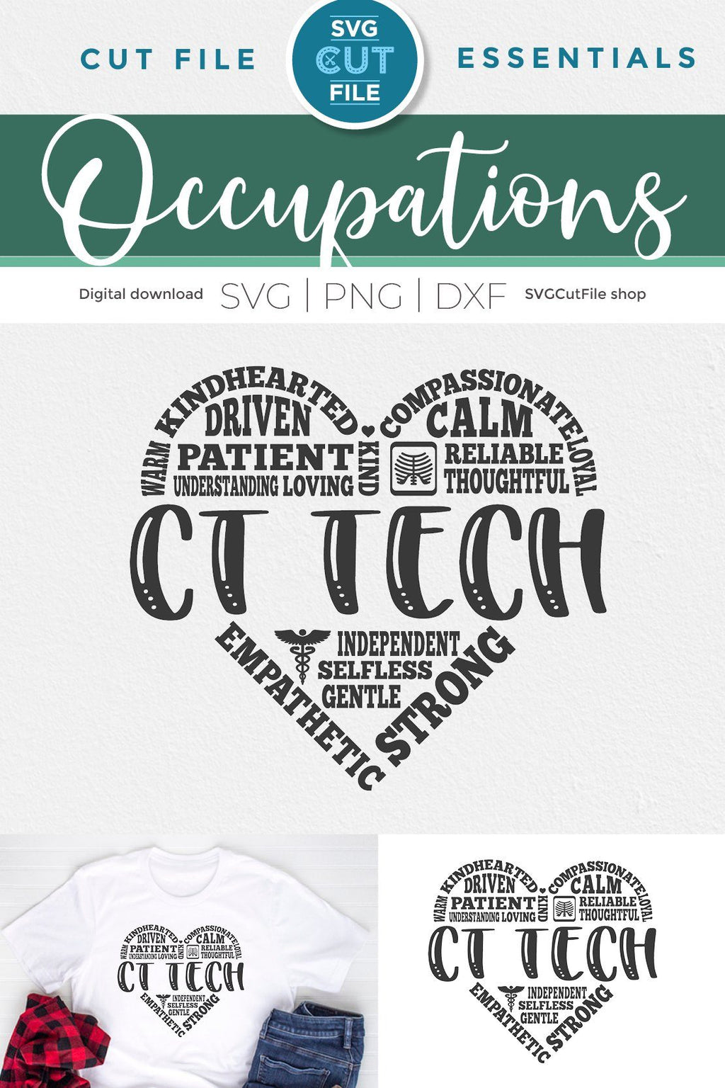 CT Tech svg, a CT Technologist svg subway art for Cricut or Silhouette ...