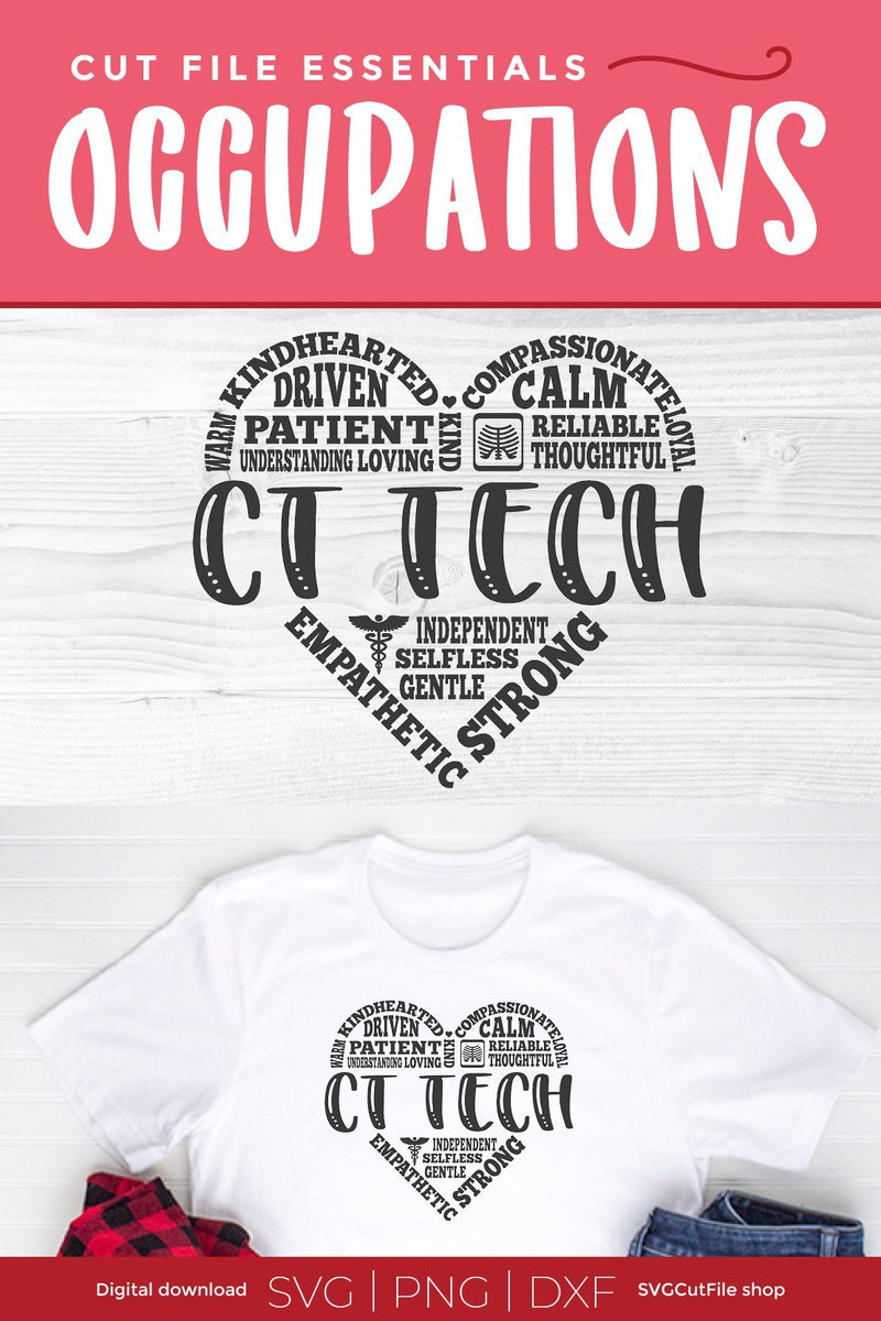 CT Tech svg, a CT Technologist svg subway art for Cricut or Silhouette ...