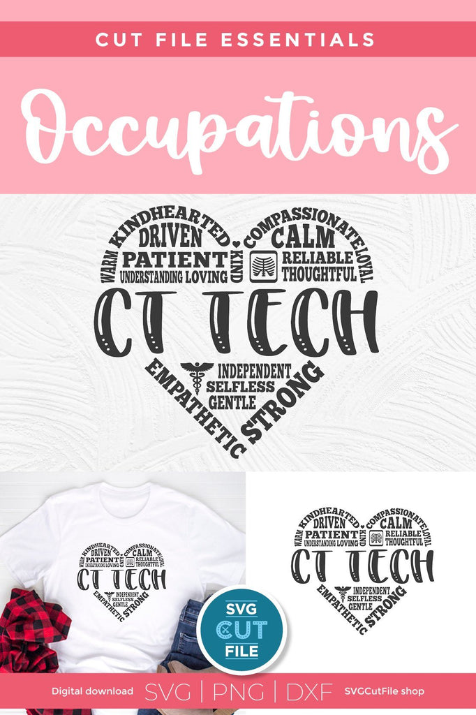 CT Tech svg, a CT Technologist svg subway art for Cricut or Silhouette ...