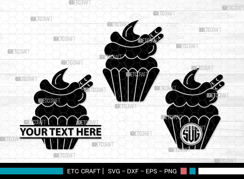 Cupcake Monogram SVG | Cupcake Svg | sweet cupcake Svg | dessert Svg ...
