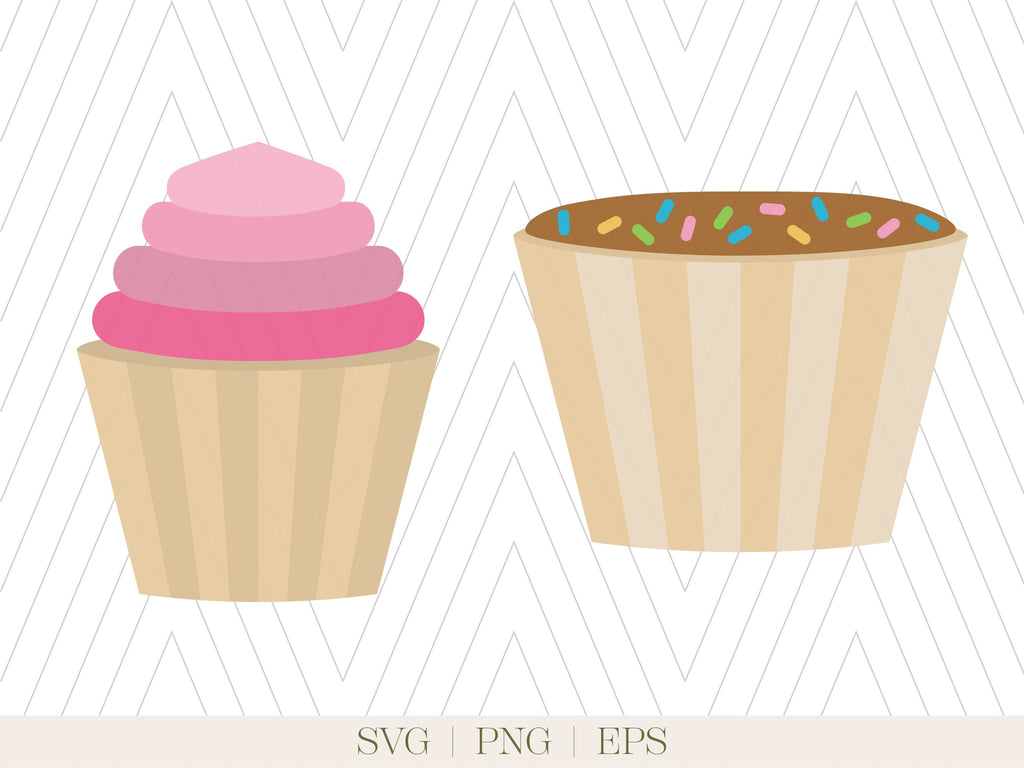 Cupcakes Layered SVG PNG EPS - So Fontsy