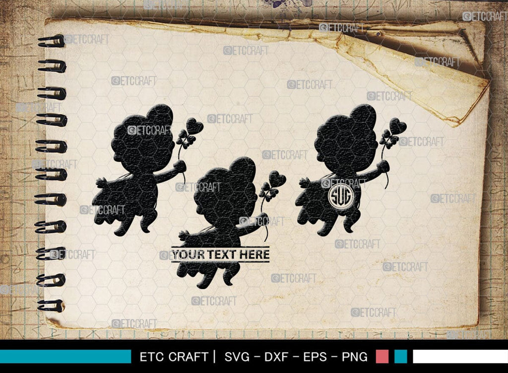 Cupid Monogram, Cupid Silhouette, Cupid SVG, Valentines Cupid Svg ...