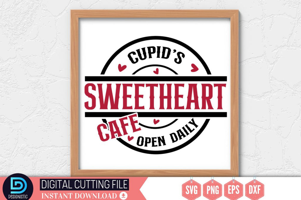 Cupid's sweetheart cafe open daily SVG - So Fontsy