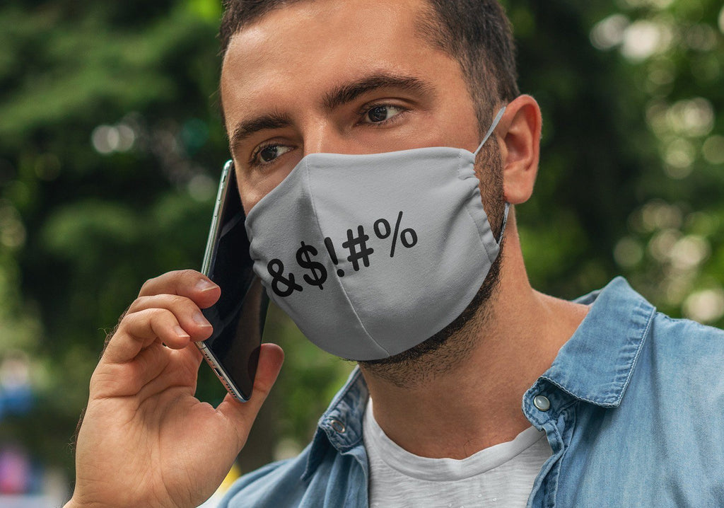 Cursing Emoji Symbols Adult Face Mask SVG Design | So Fontsy