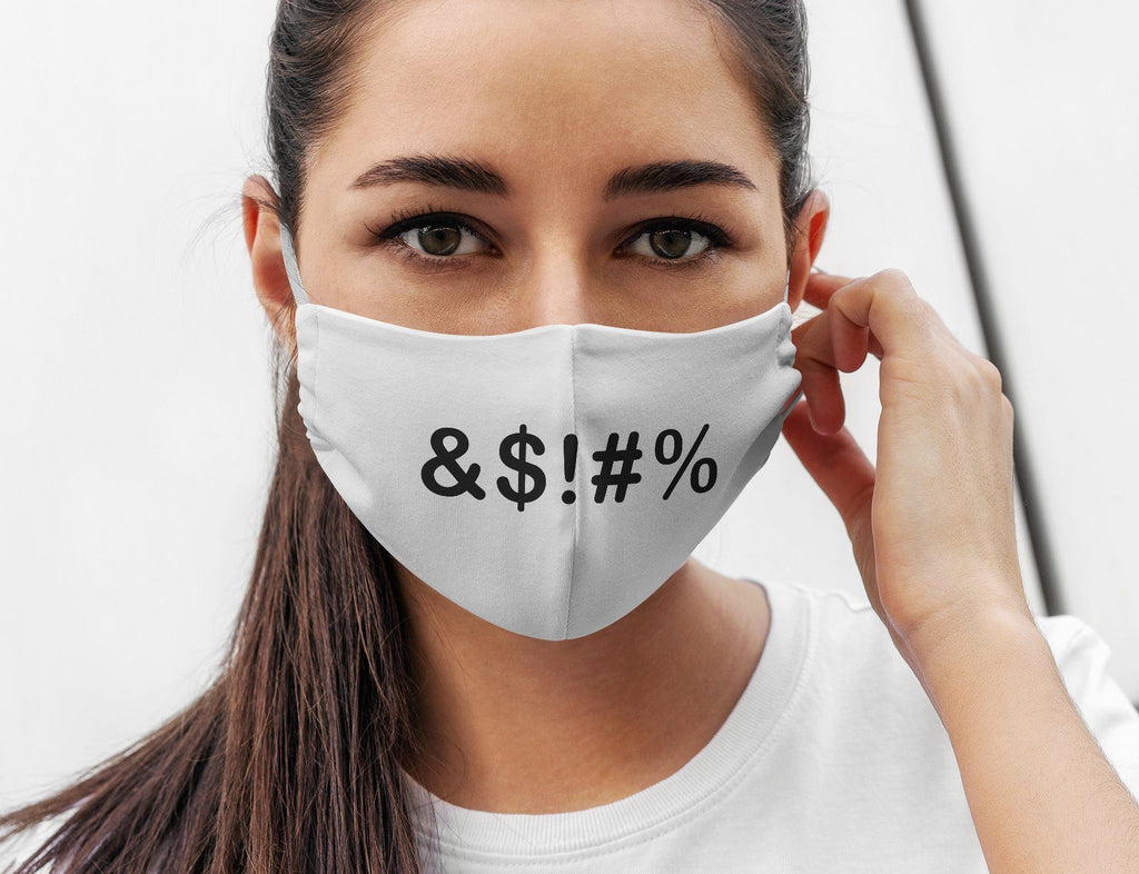 Cursing Emoji Symbols Adult Face Mask SVG Design | So Fontsy