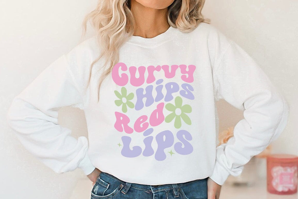 Curvy Hips Red Lips, Sarcastic, Funny SVG - So Fontsy