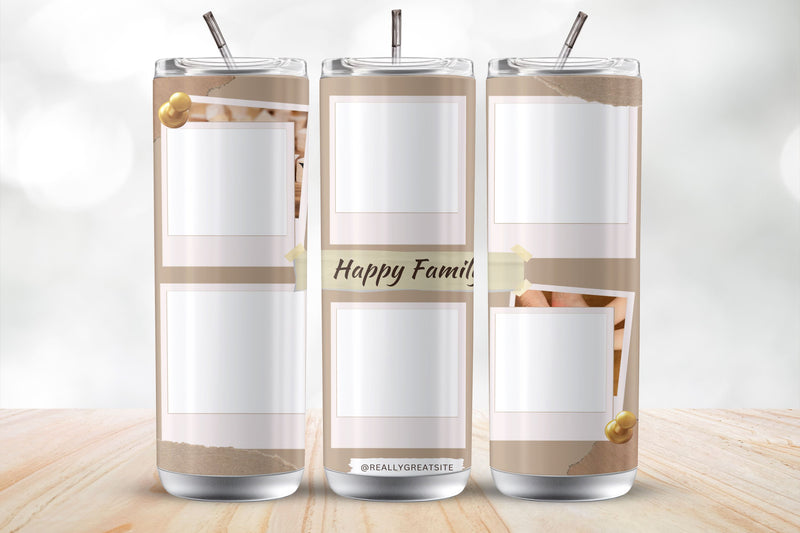 Custom Family Photos 20 Oz Tumbler Wrap Sublimation Design - So Fontsy